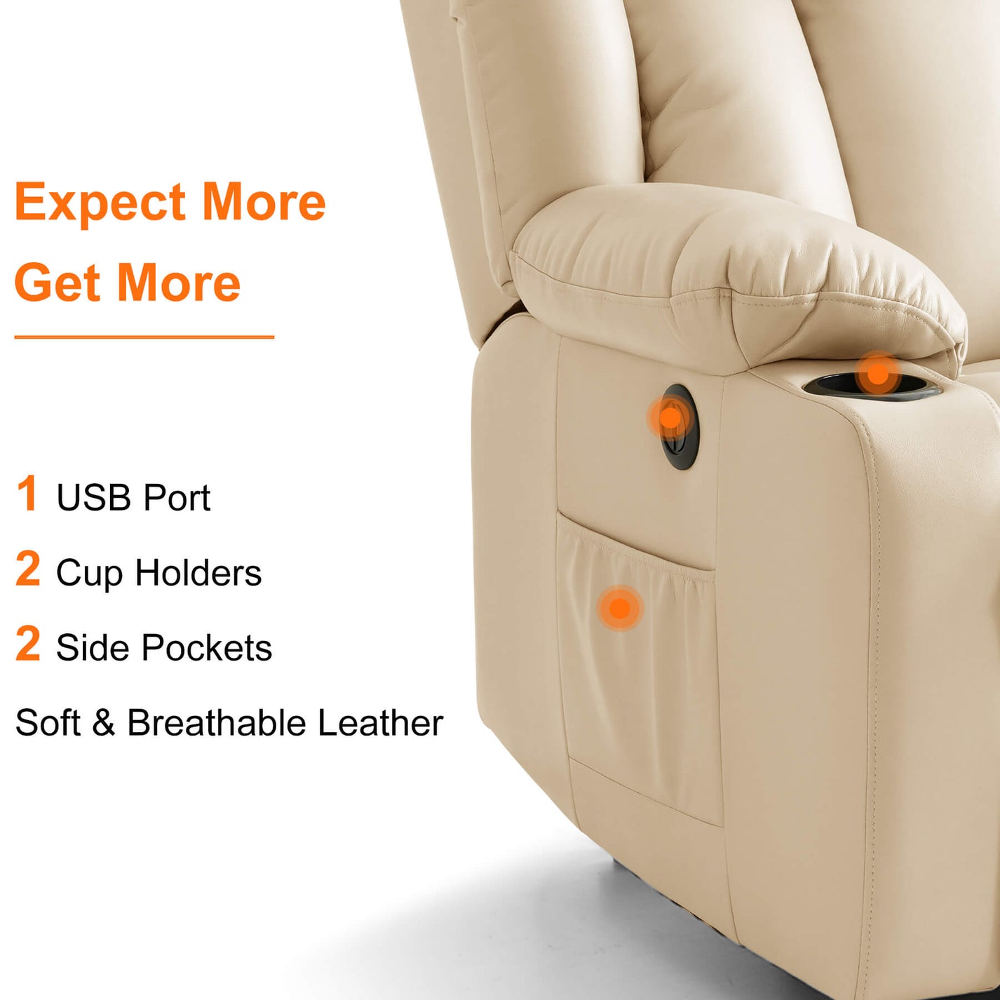 Luxury Power Lift Recliner Chair with Vibration Massage and Heating, B ...