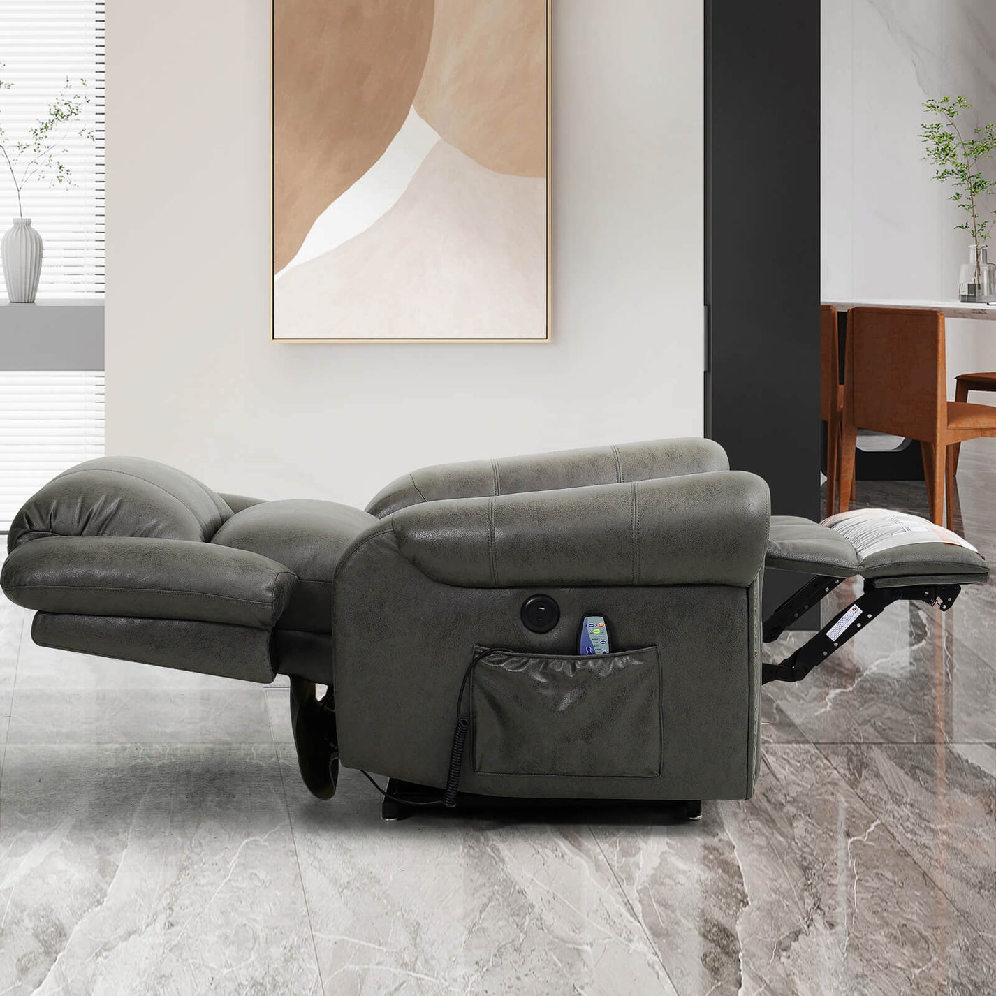 Infinite Position Lift Recliner Chair with Rivet W/ Massage and Heatin ...